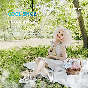 Obtaom Women's Play Fashion Sneaker Comfortable Walking Shoes Green Multi Canvas Slip on Shoes(Green,US6)