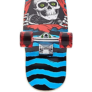 Powell Peralta Micro Mini Ripper Skateboard Cruiser Complete Skateboard - Blue 7.5" x 24"