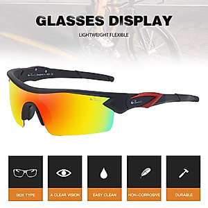 Bevi Polarized Sports Sunglasses TR90 Unbreakable Frame for Men Women Running Cycling Golf Baseball TPH2C1