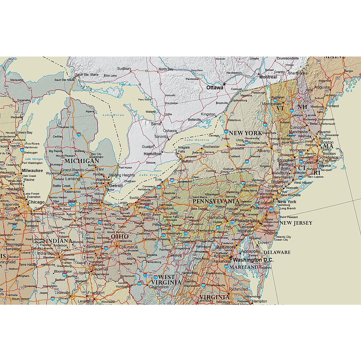Swiftmaps World and USA Contemporary Premier 3D Two Wall Map Set (24x36 Laminated)