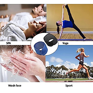 TENBOR 2Pack Facial Spa Headband Mesh Makeup Hair Wraps, African Bath Foam Hair Band with Adjustable Magic Tape Breathable Non Slip Hair Scarf Wrap for Women and Girls