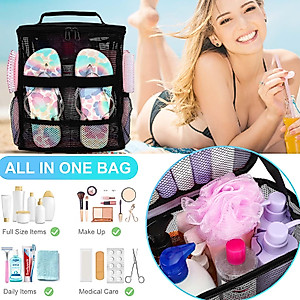 Dorm Room Essentials for College Students Girls Boys Guys, Large Capacity Mesh Shower Caddy Portable with Hanging Hook, Quick Dry Shower Bag for Camping, Beach Essentials, Birthday Gifts for Women Men