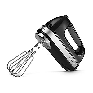 KitchenAid 9-Speed Digital Hand Mixer with Turbo Beater II Accessories and Pro Whisk - Onyx Black