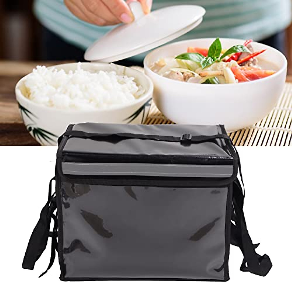 Insulated Food Delivery Bag, Waterproof Multi Layer Refrigerated Bag, Large Capacity Refrigerated Backpack with Hollow Board and Reflective Strip, Used for Camping Refrigerated Fruit and Drinks