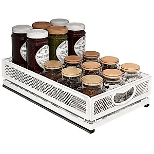 StorageWorks Pull Out Cabinet Organizer, Under Sink Organizers and Storage Rack, Slide Out Cabinet Drawers for Bathroom, Pantry, Kitchen, White