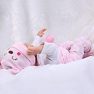 OCSDOLL Reborn Baby Dolls 22" Cute Realistic Soft Silicone Sleeping Baby Dolls Real Newborn Baby Doll Girl with Closed Eyes