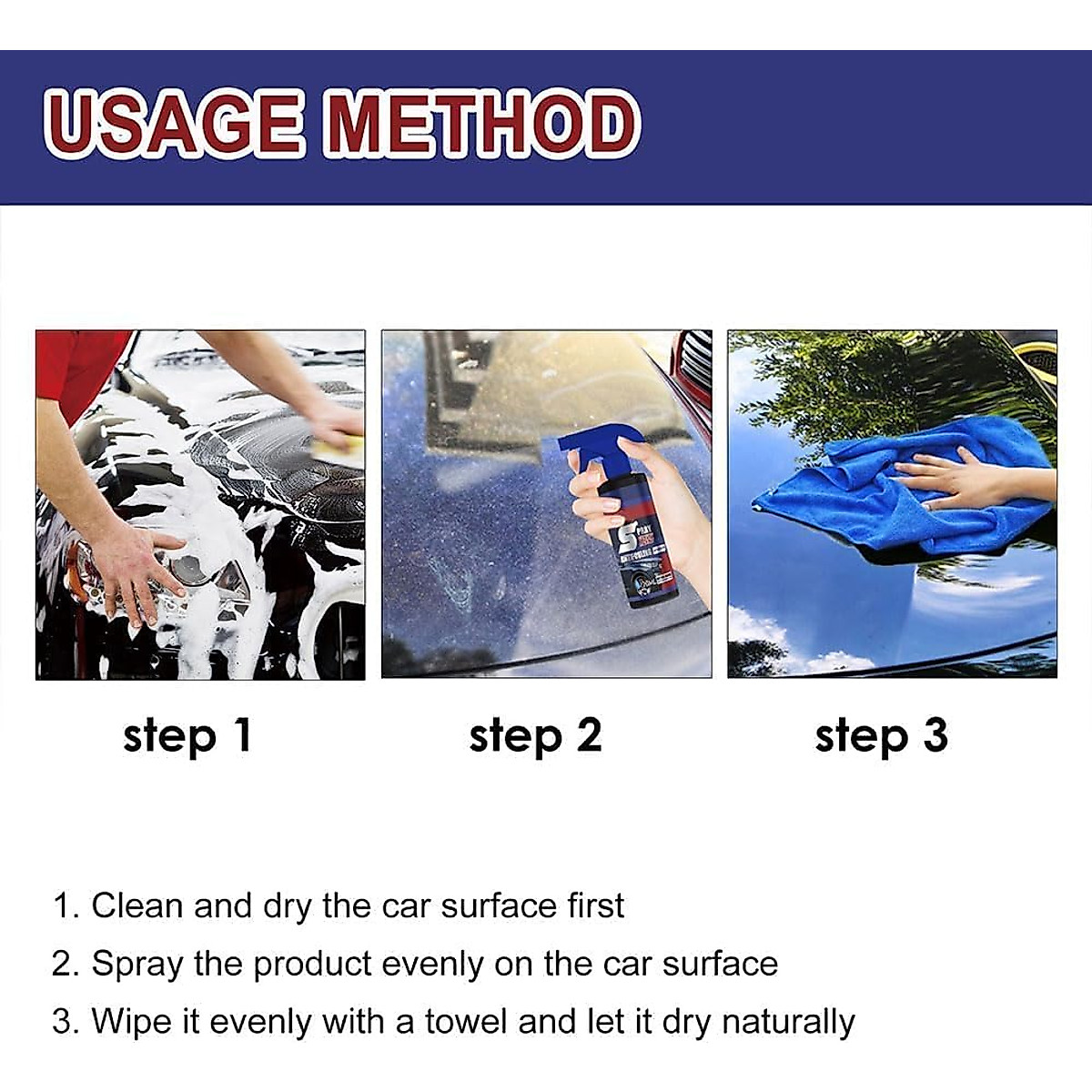 ZMPDJG 2023 New Multi-functional Coating Renewal Agent, Car Coating Agent Spray, 3 in 1 High Protection Quick Car Coating Spray, Plastic Parts Refurbish Agent, Fast-Acting Coating Spray (3Pcs)