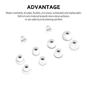 8pcs Replacement Earbuds Silicone Ear Buds Tips Compatible with Beats by dr dre Powerbeats Pro Wireless Earphones (White)