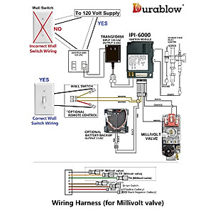 Durablow Fireplace Electronic IPI Pilot Ignition Control Module Replacement for Dexen 593-592, GM-6KA, Hearth Home Technologies HHT 350-M Bundle with A/C Wall Adaptor