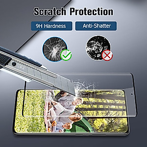 VITAVELAAA [2+2 Pack Galaxy S21 Ultra Screen Protector, Fingerprint Unlock, 9H Hardness Tempered Glass, Bubble Free, Premium HD Clear for Samsung Galaxy S21 Ultra Glass Screen Protector (6.8 Inch)