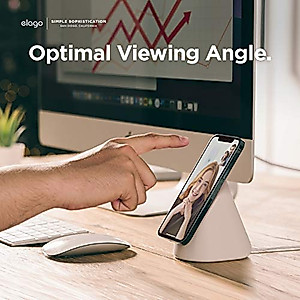 elago MS1 Charging Stand Compatible with MagSafe Charger - Premium Silicone Stand Compatible with iPhone 12, 13, 14 Series [Stone] [Charging Cable Not Included]