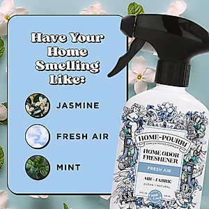 Home-Pourri Air + Fabric Multi-Purpose Odor Eliminator, Fresh Air, 11 Fl Oz - Jasmine, Fresh Air and Mint