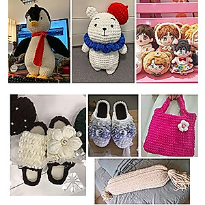 3 Balls Sparkling Chenille Yarn, Super Soft Thick Velvet Blanket Yarn for Crochet Knitting Home Décor DIY Craft Bulky Weight Polyester Ice Strip Yarn for Baby Blanket 300g (Orange)