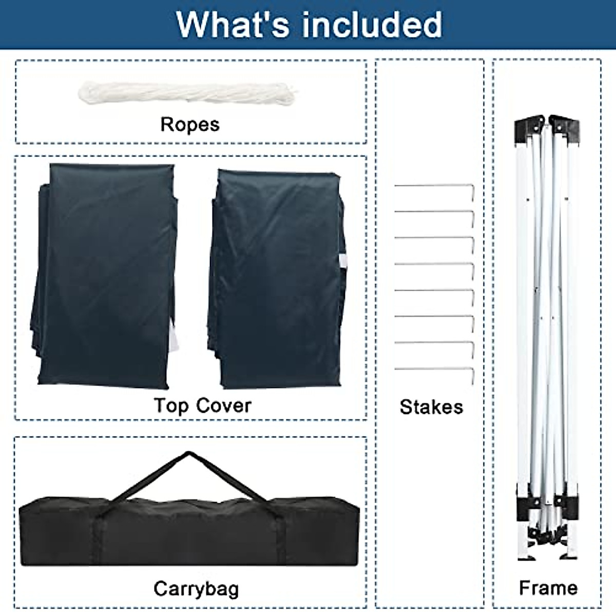 Outvita 6.5x6.5ft Pop Up Canopy Tent, Outdoor Instant Shelter Folding Canopy with 4 Side Walls and Carry Bag for Commercial Events, Party, Backyard BBQ, Camping Blue