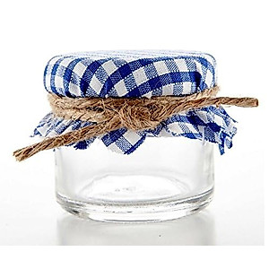 Nakpunar 6 pcs, 1.5 oz Mini Glass Jars with Gold Lids - MADE IN USA - for Jam, Honey, Wedding Favors, Shower Favors