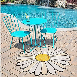 Novogratz by Momeni Rugs Cucina Daisy Round Kitchen Mat 4' x 4', Ivory