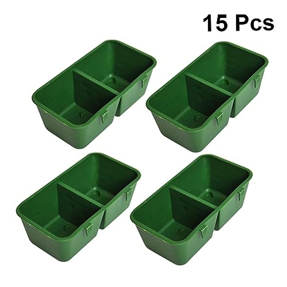 15pcs Birds Feeder Feeding Bowl Birds Manger Feeder Trough Birds Bird Waterer Birds Pet Bird Feeder Bird Supplies Birds Feeding Bowl Birds Feeding Dish Birds Feeding Groove Green BESPORTBLE