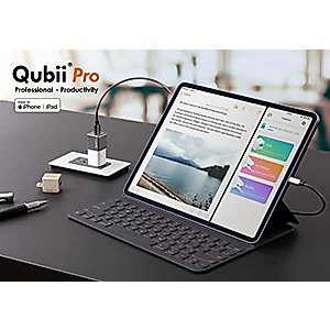 MAKTAR Qubii Pro USB-A Flash Drive, Auto Backup While Charging, MFi Certified Compatible with iPhone/iPad, Memory Stick iPad External Photo Storage for MacBook/Laptops/PC Photo Stick
