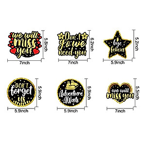 We Will Miss You Party Supplies Decorations - Gold We Will Miss You Banner, Triangle Flag Banner, Hanging Swirls, Balloons for Going Away Graduation Retirement Office Leaving Farewell Goodbye Party Decorations