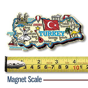 Turkey Jumbo Country Map Magnet by Classic Magnets, Collectible Souvenirs Made in The USA