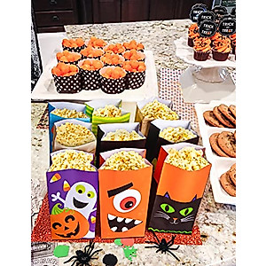 90PCS Halloween Treat Bags Party Favors - Trick or Treat Candy Goodie Gift Bag Stuffer Filler Paper Supplies Decorations with 90 Stickers