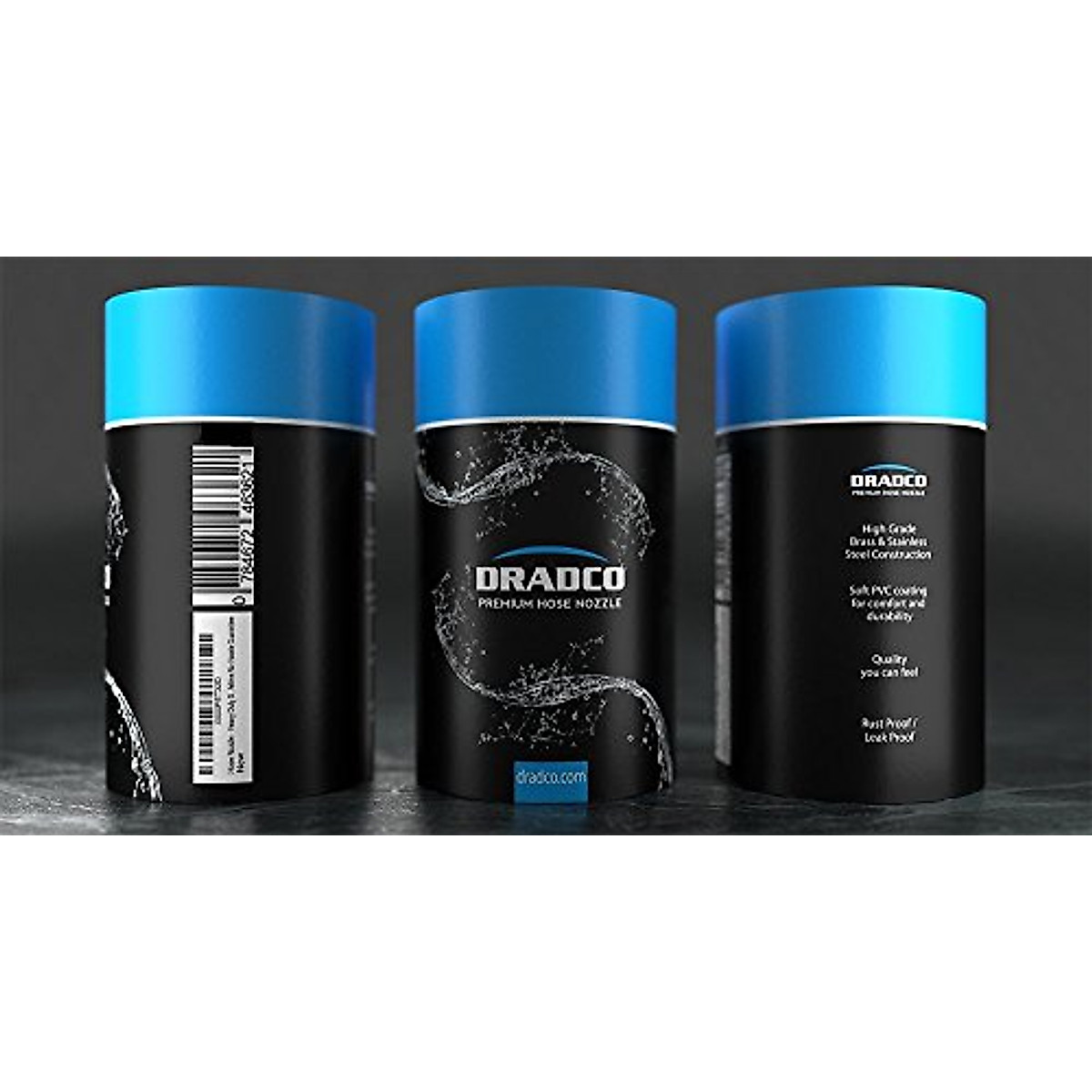 Dradco Heavy Duty Brass Fireman Style Hose Nozzle - Fits All Standard Garden Hoses - Best High Pressure Sprayer to Wash Your Car or Water Your Garden – Leak Proof - 30 Day No-Hassle Guarantee