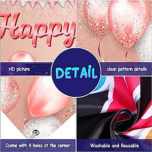 Happy 45th Birthday Rose Gold Banner Backdrop Cheers to 45 Years Old Confetti Balloons Theme Decor for Women 45 Years Old Pink Birthday Party Supplies Bday Decorations Gift Background Favors Glitter