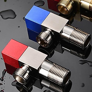 FOYTOKI Toilet Accessory Angle Valves Toilet Valve Angle Valve for Toilet Bathroom Accessory Bathroom Repair Part Angle Valve for Bidet Toilet Part Angle Stop Valve Toilet Supply Red Metal
