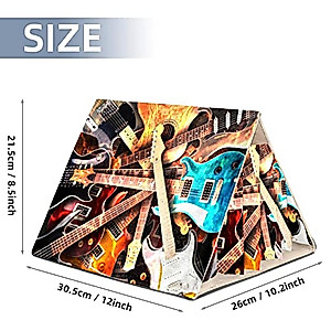 RATGDN Small Pet Hideout Electric Guitars Background Hamster House Guinea Pig Playhouse for Dwarf Rabbits Hedgehogs Chinchillas