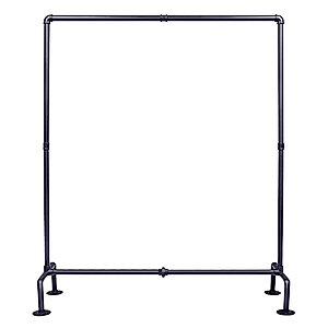 OROPY Industrial Pipe Clothing Rack Free Standing, Heavy Duty Detachable Clothes Rack with 4 Stable Feet for Garment Storage Display, Black