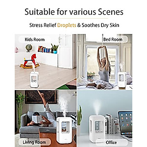 Cool Mist Humidifier Anti gravity Water Droplet Countercurrent Retard Pressure Anxiety 500ml Humidifier for Bedroom Easy to Clean Quiet Energy-Saving Automatic Shutdown Power-off Protection… (White)