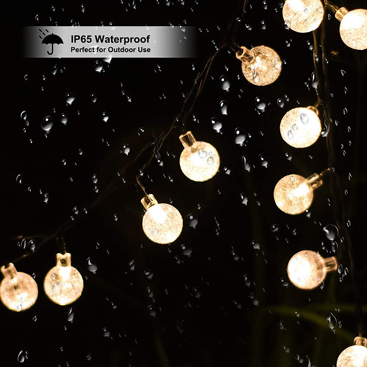 Indoor Outdoor Fairy Lights, Solar Patio Lights Warm White Outdoor Garden Solar Lights with Remote Control for Home