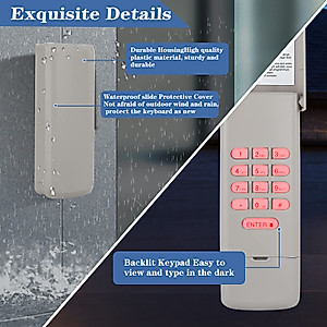 Garage Door Keypad 877MAX with 893MAX Garage Door Opener Remote, 3-Channels Garage Keypad Replace 878MAX 377LM 877LM 376LM 977LM, Fit for All Liftmaster Garage Door Opener Since 1993, 315/390 MHz