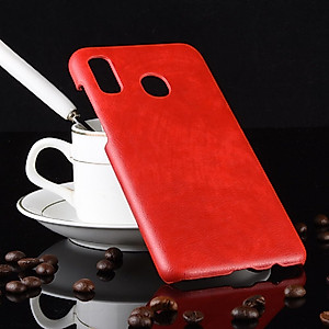 Phone Case for Samsung Galaxy A40 Case, [PU Leather]+[Hard Plastic] for Samsung Galaxy A40 Protector Case, Non-Slip Shockproof for Samsung Galaxy A40 Phone Cover Red