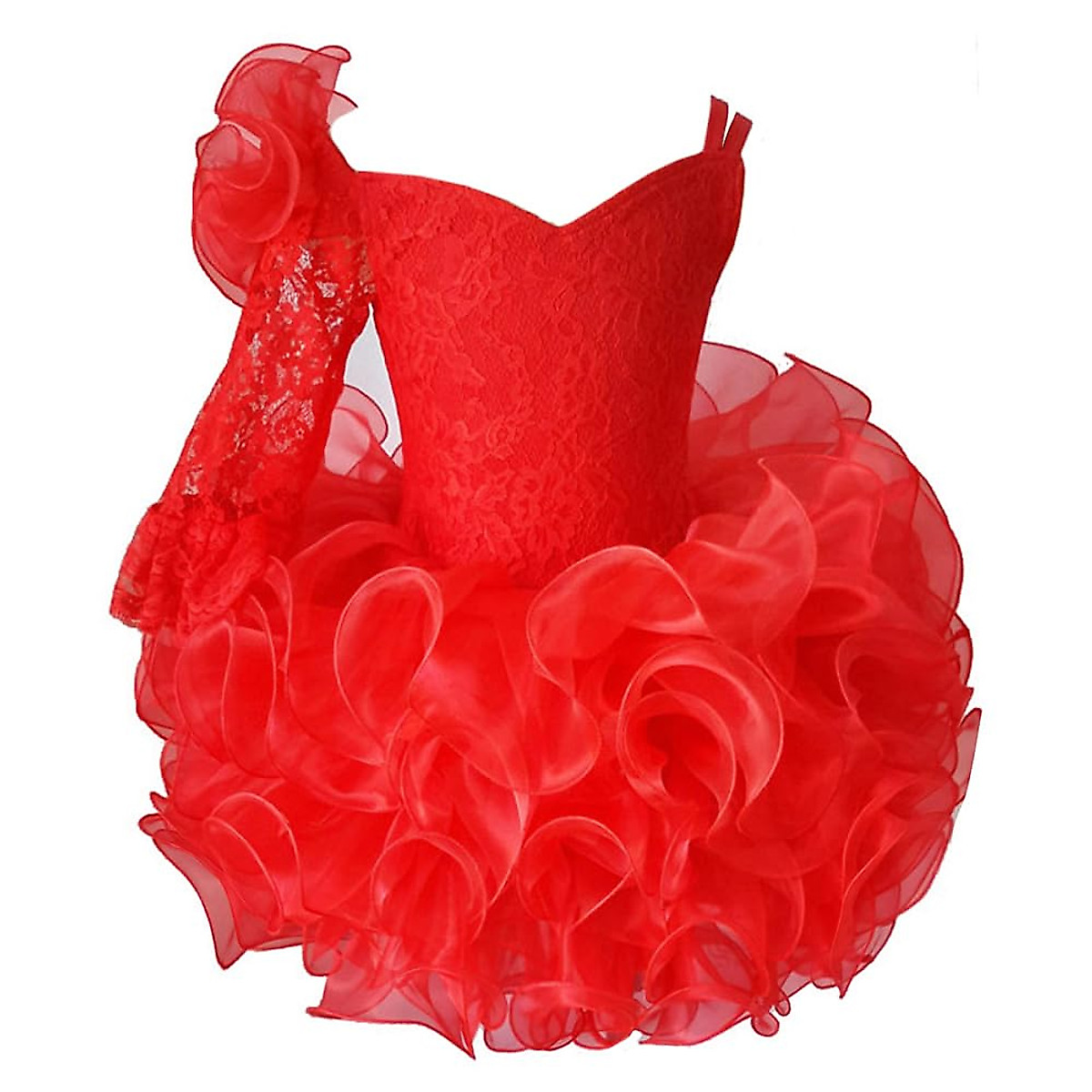 Jenniferwu G192 Infant Toddler Baby Newborn Little Girl's Pageant Party Birthday Dress red Size 4T