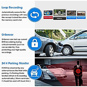 Upgraded 10'' Rear View Mirror Camera Mirror Dash Cam Front and Rear 1080P Backup Camera FHD Full Touch Screen w Loop Recording, G-Sensor, Parking Monitor 170° Wide Angle