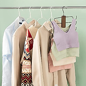 Mkono Tank Top Hanger Set of 2 Bra Hangers for Closet Organizer Space Saving Sports Bra Holder Organizer for 12 Bras Storage Wooden 360° Rotating Hanger for Tank Tops, Bras, Camisoles, Swimsuit