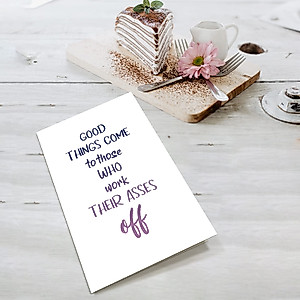 Supoeguk Funny Inspirational Work Hard Card, Congratulations on Promotion Card, New Job Card, Graduation Card, Good Things Come Card