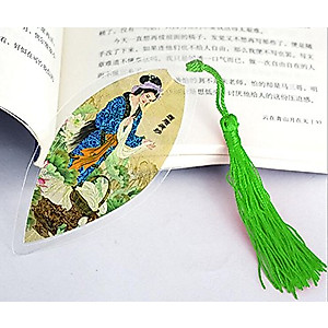 Fascola Leaf Bookmarks - Made of Real Leaves 4PCs Landscape Vein Bookmark with Traditional Chinese Painting Business Gift
