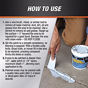 Dap 31084 Concrete Patch Interior and Exterior, 1-Quart , Gray