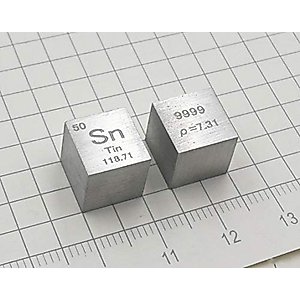 10mm Tin Metal Cube 99.9% Pure for Element Collection Lab Experiment Material Hobbies Substance Block Display
