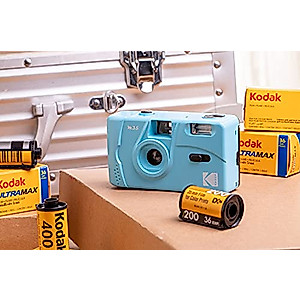 Kodak M35 35mm Film Camera, Reusable, Focus Free, Easy to Use, Build in Flash and Compatible with 35mm Color Negative or B/W Film (Film and AAA Battery NOT Included) (Cerulean Blue)