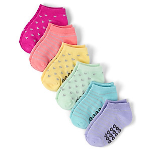 The Children's Place,and Toddler Ankle Socks,Polka Dot/Striped 6 Pack,4T-5T,baby girls,and Toddler Ankle Socks,Polka Dot/Striped 6 Pack,4-5T