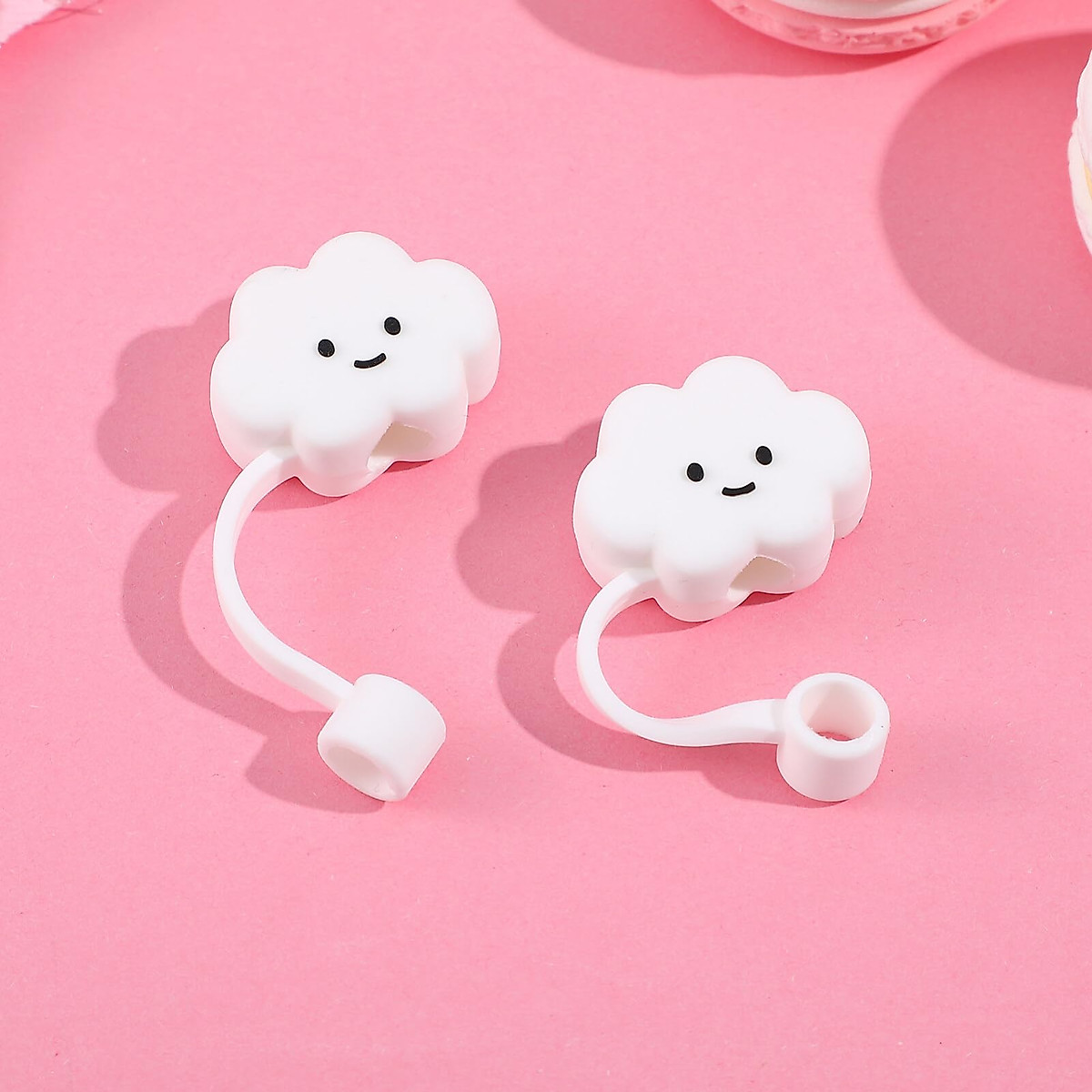 VALICLUD 2Pcs Cloud Shape Straw Tips Cover Silicone Straw Plugs Reusable Plugs for Straw