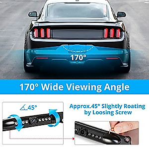 License Plate Backup Camera, Ultra HD Back up Camera with 8 Upgraded IR Night Vision Lights, 170° Wide View Angle Waterproof Shockproof Rear View Camera for Universal Cars, SUV, Trucks, RV and More
