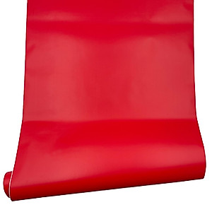 Yifely Red Drawer Paper Solid Color Adhesive Shelf Liner Locker Sticker 17.7 Inch by 9.8 Feet