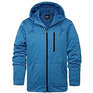 SVACUAM Men's Water-Resistant Fleece Lined Softshell Outwear Mountain Rain Jacket with Hood