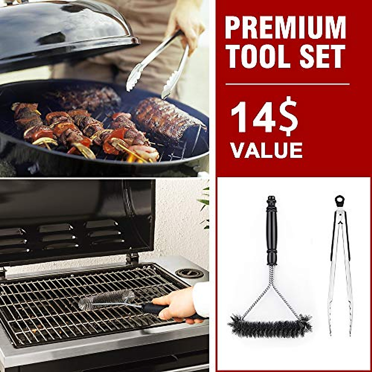 Kingkong 7105 Premium Cover for Weber 210 Series Gas Grills with Both Collapsed (Not Fit for Spirit II E-210), Black