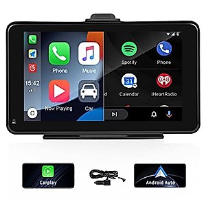 CAMECHO Apple CarPlay & Android Auto Car Stereo, 7" Touch Screen Portable Navigation Devices Car Radio with Apple Airplay,Bluetooth, Mirror Link, Voice Control, Dash or Windshield Mount