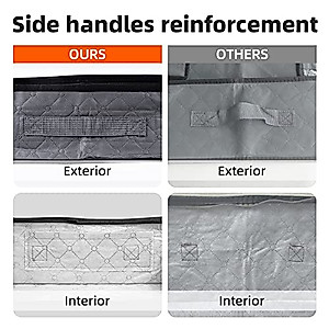 Uidducpu Storage Bins,Under Bed Storage Containers,Foldable Clothes Storage bags with Clear Windows and Reinforced Handles,for Clothing, Blanket, Sweaters, Comforter,Toys,Grey, 3-Pack